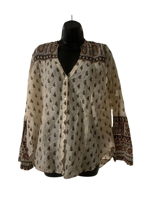Billabong | Tops | Billabong Bohostyle Buttondown Paisley Print Cotton ...